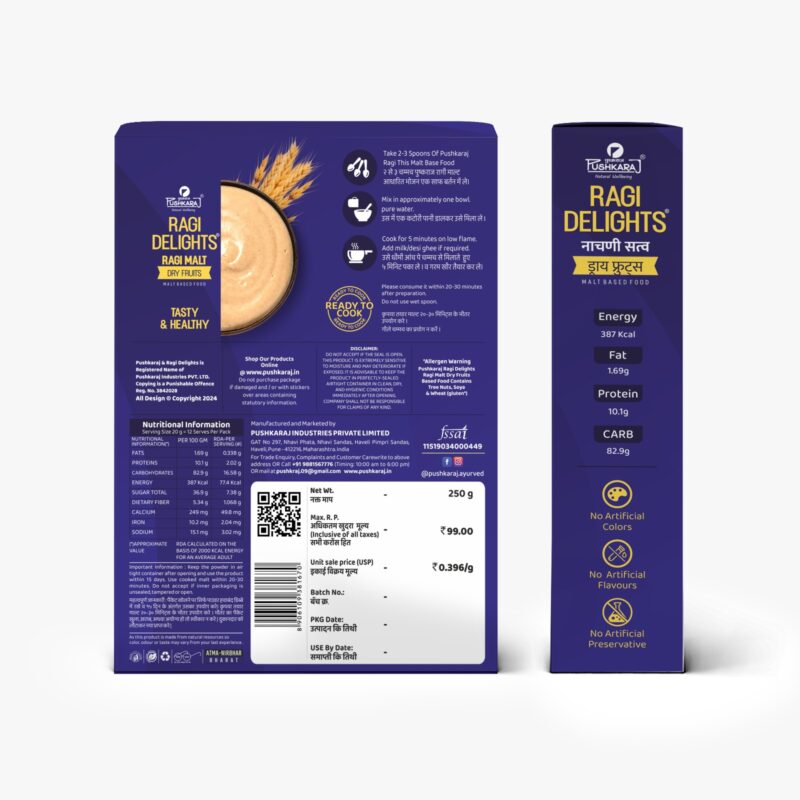 Pushkaraj Ragi Delights Dry Fruits Pack of 3 - Pushkaraj Ayurved